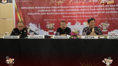 KPU Sulut Gelar Rakor Teknis Pemantapan Persiapan Penerimaan Pendaftaran Bakal Pasangan Calon ...